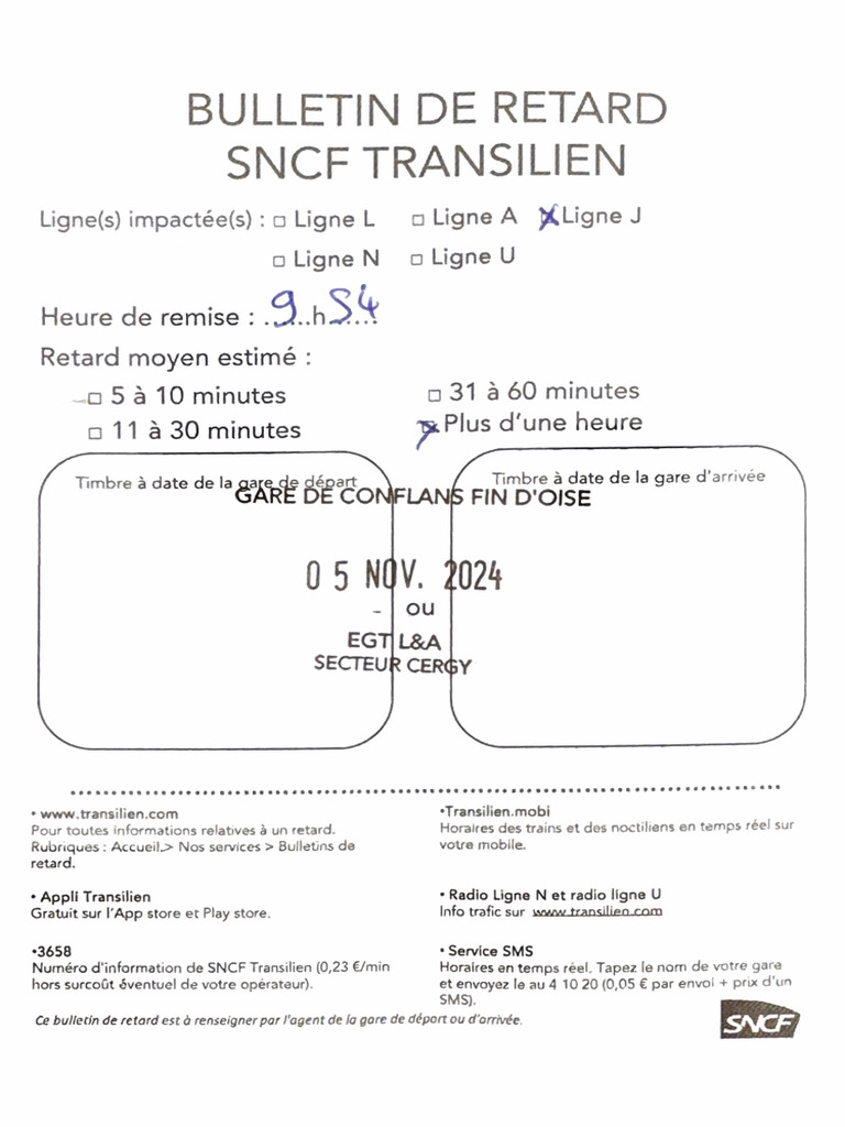 Bulletin de Retard SNCF | PDF