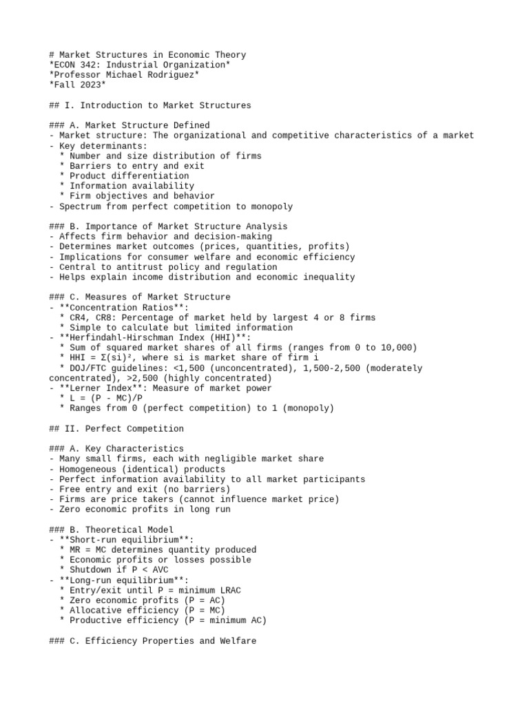 Economic Theory Market Structures | PDF | Profit (Economics) | Oligopoly