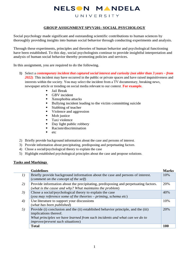 Social Psychology Assignment 2025 | PDF | Psychology | Social Psychology