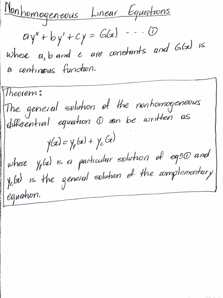 Nonhomogeneous linear equations(2nd order) | PDF