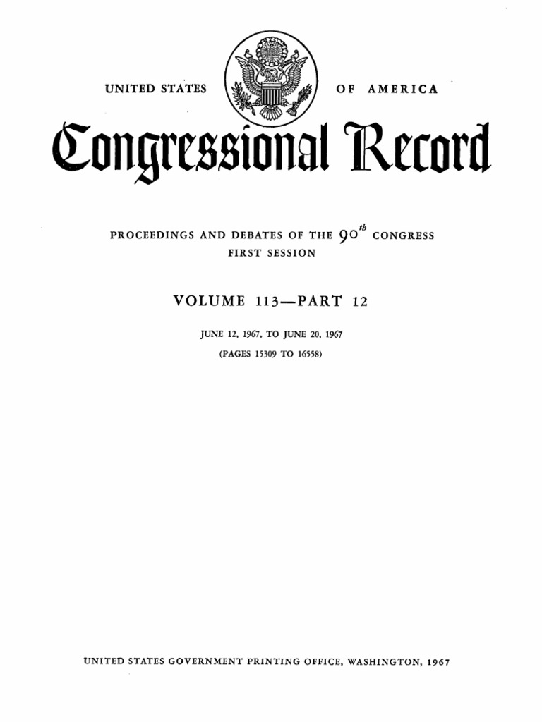 Congressional Record 1967 Talking About How 14th Was Never Ratified ...