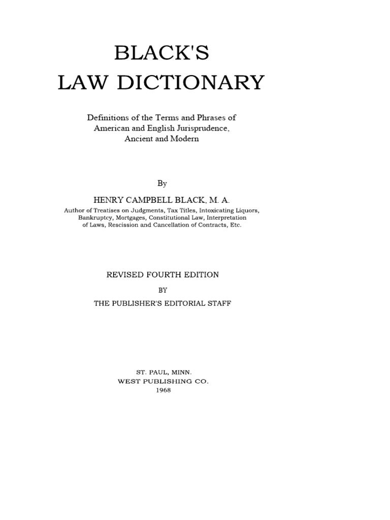 Blacks Law 4th | PDF