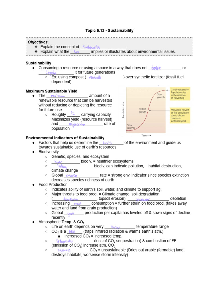 APES+Topic+5 12+Video+Notes | PDF | Sustainability | Resource Depletion