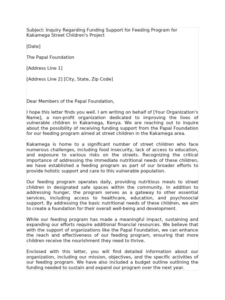 Letter of Inquiry - Sample | PDF