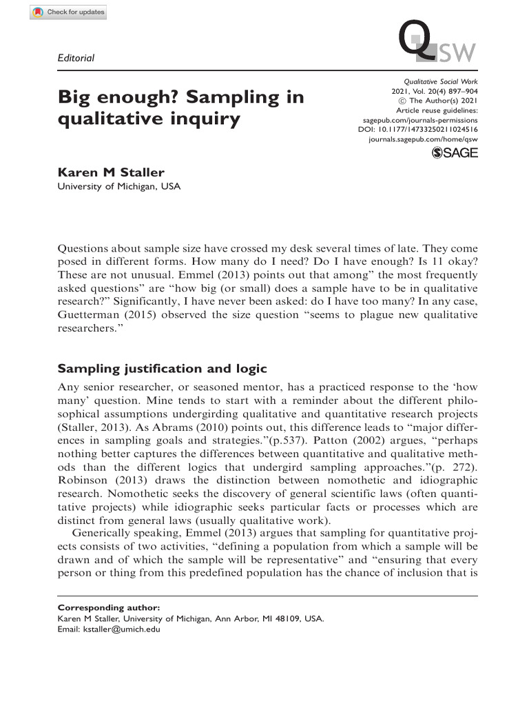 Qualitative Research Sampling Insights | PDF | Qualitative Research ...