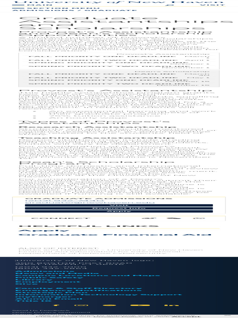 Assistantships and Scholarships - University of New Haven | PDF | Student Financial Aid In The ...