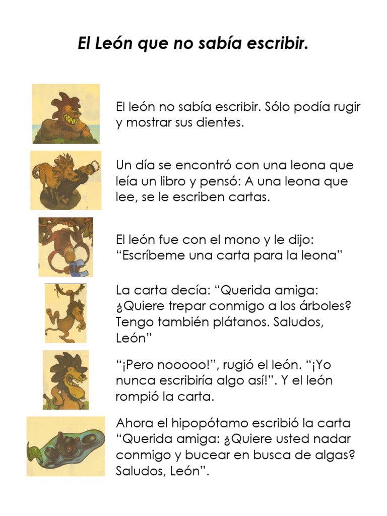 El León Que No Sabía Escribir | PDF