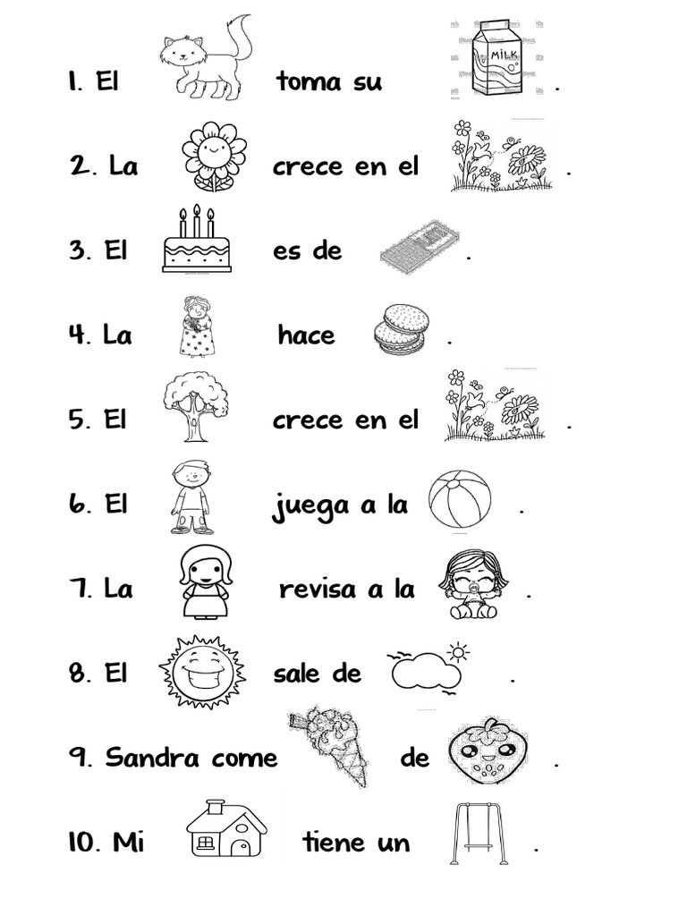 Oraciones pictogramas (1) | PDF