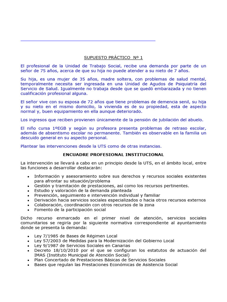 Cas Socialandia | PDF | Trabajo Social | Salud mental