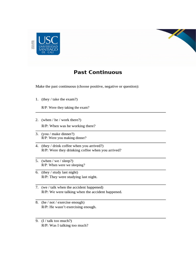 Past Continuous | PDF