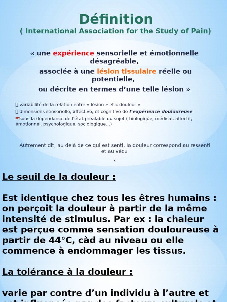 Comprendre la douleur : définitions et types | PDF | Douleur | Émotions
