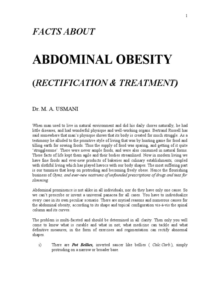 Understanding Abdominal Obesity: Causes & Solutions | PDF | Self ...