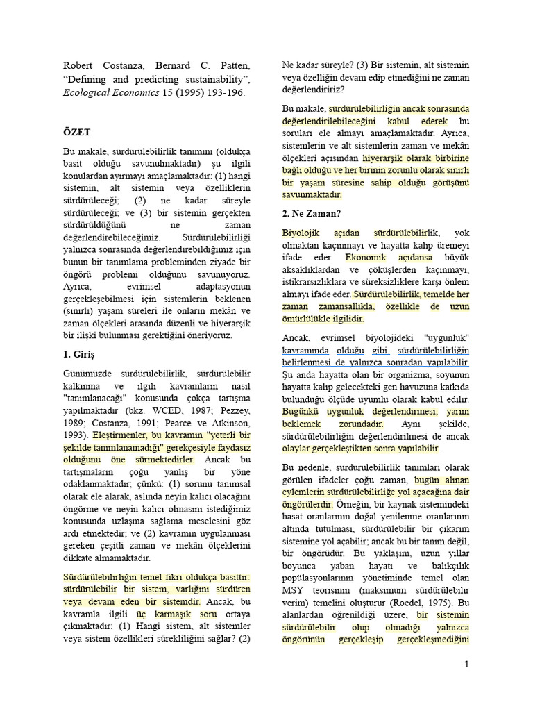 Robert Costanza and Bernard C. Patten-Defining and Predicting ...