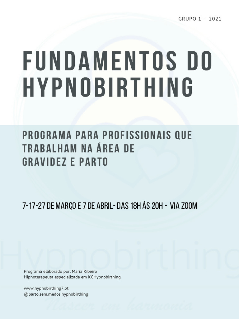 Fundamentos.Hypnobirthing | PDF | Gravidez | Experiência