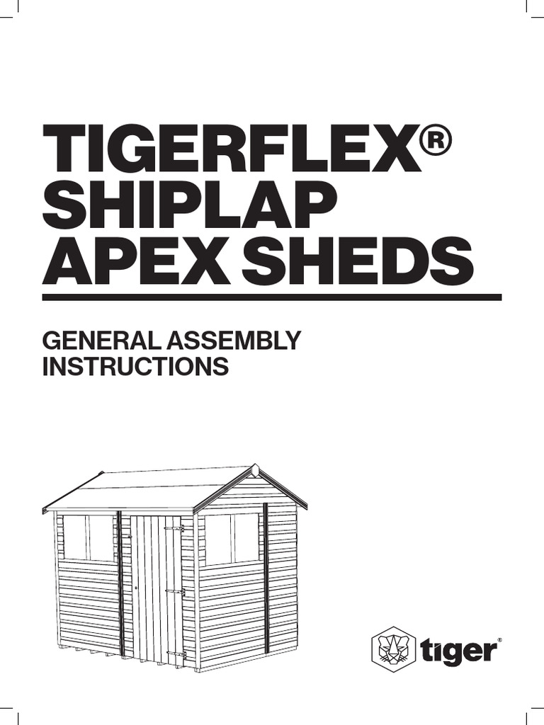 TigerFlex Apex General Assembly Instructions | PDF | Door | Shed