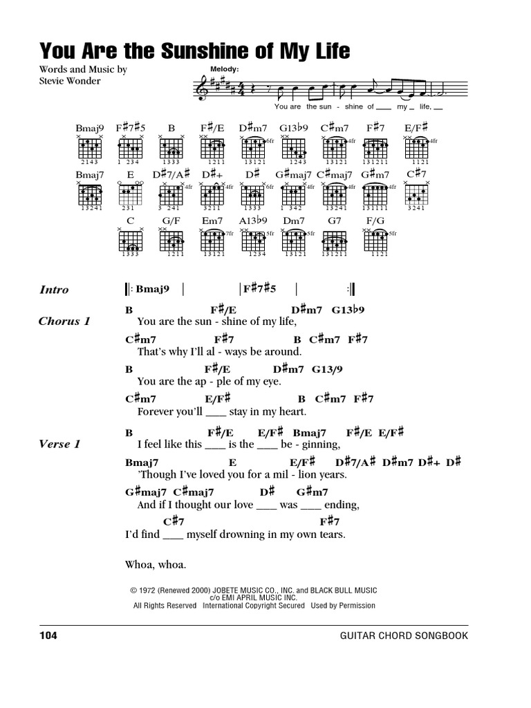 You Are The Sunshine of My Life | PDF | Song Recordings | Popular Music