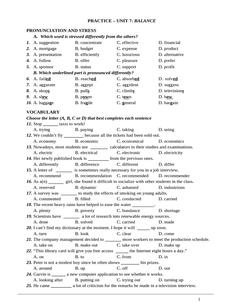 Handout Unit 7 | PDF | Economies