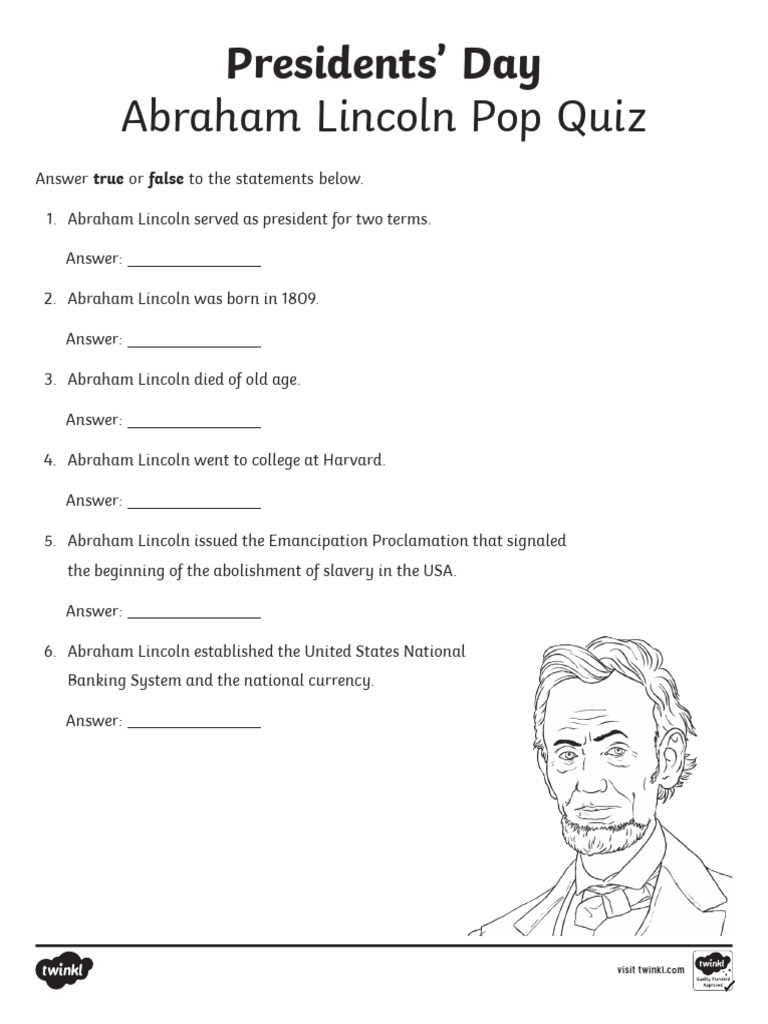 Abraham Lincoln Quiz | PDF