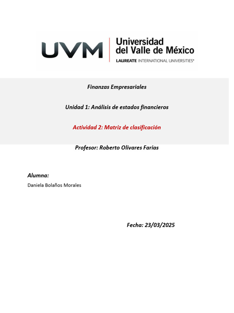 Act02 DBM | PDF | Estado financiero | Business