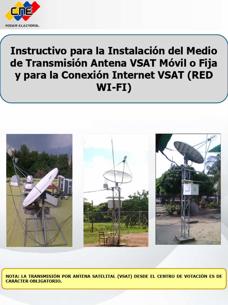 Instructivo Instalación de Dispositivos Transmisión VSAT | PDF | Módem | Internet