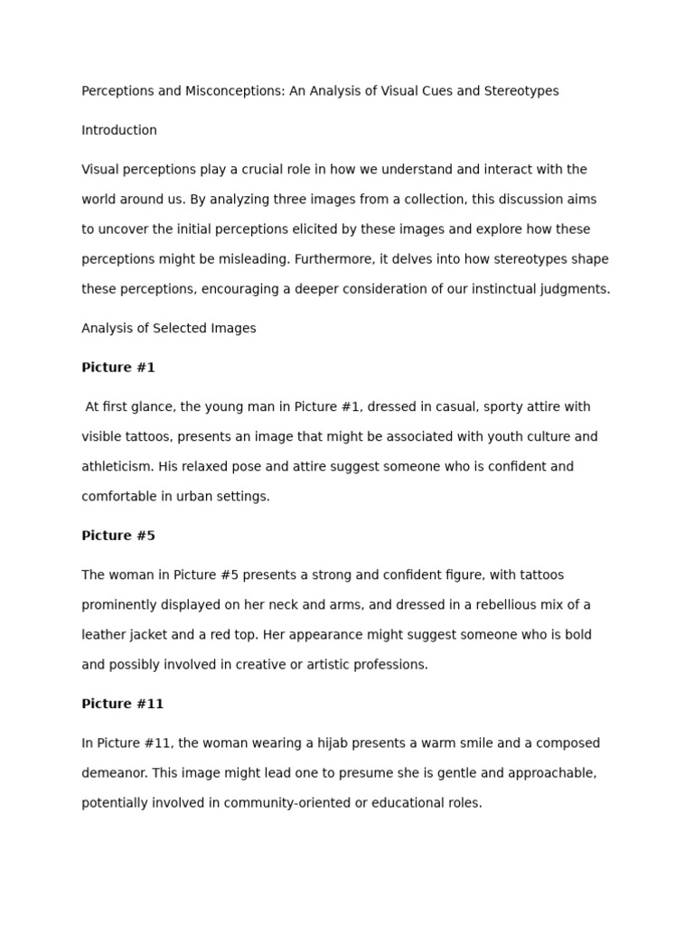 Perceptions and Misconceptions | PDF | Perception | Stereotypes