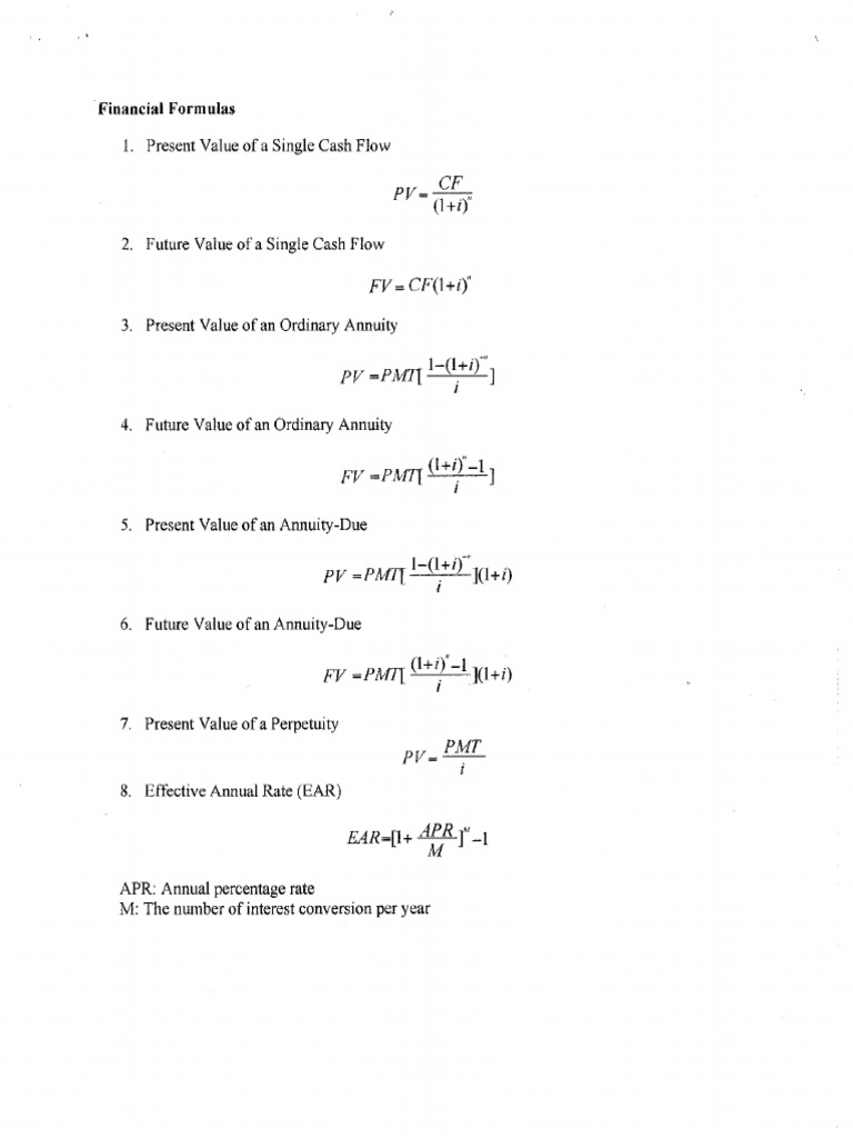 Formula Sheet 1 | PDF