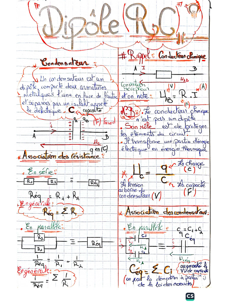 Résumé de Cours Dipôle RC 2BAC+Terminale S | PDF