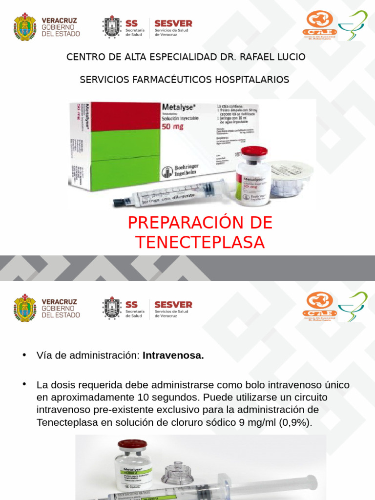 Preparación y Administración de Tenecteplasa | PDF