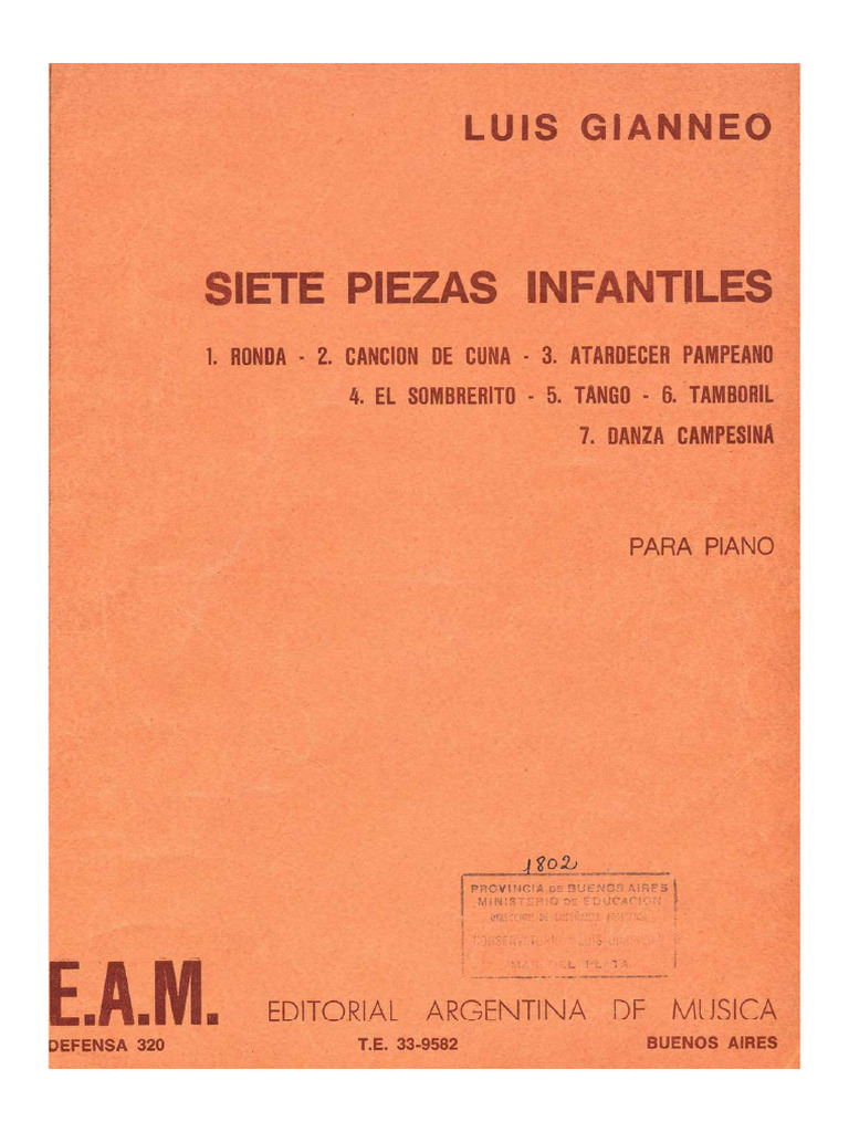 Gianneo Siete piezas infantiles para piano | PDF