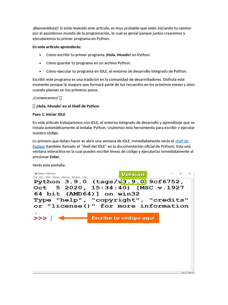 Paso a Paso Python | PDF | Python (lenguaje de programación) | Archivo ...