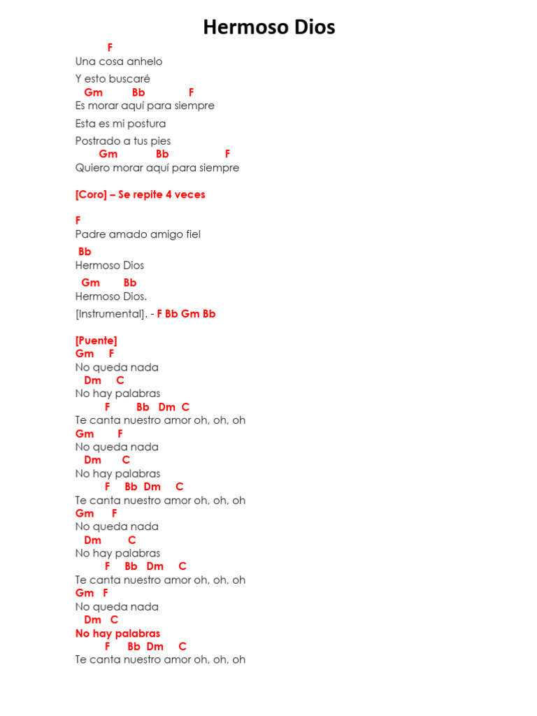 Hermoso Dios (Tono F) | PDF
