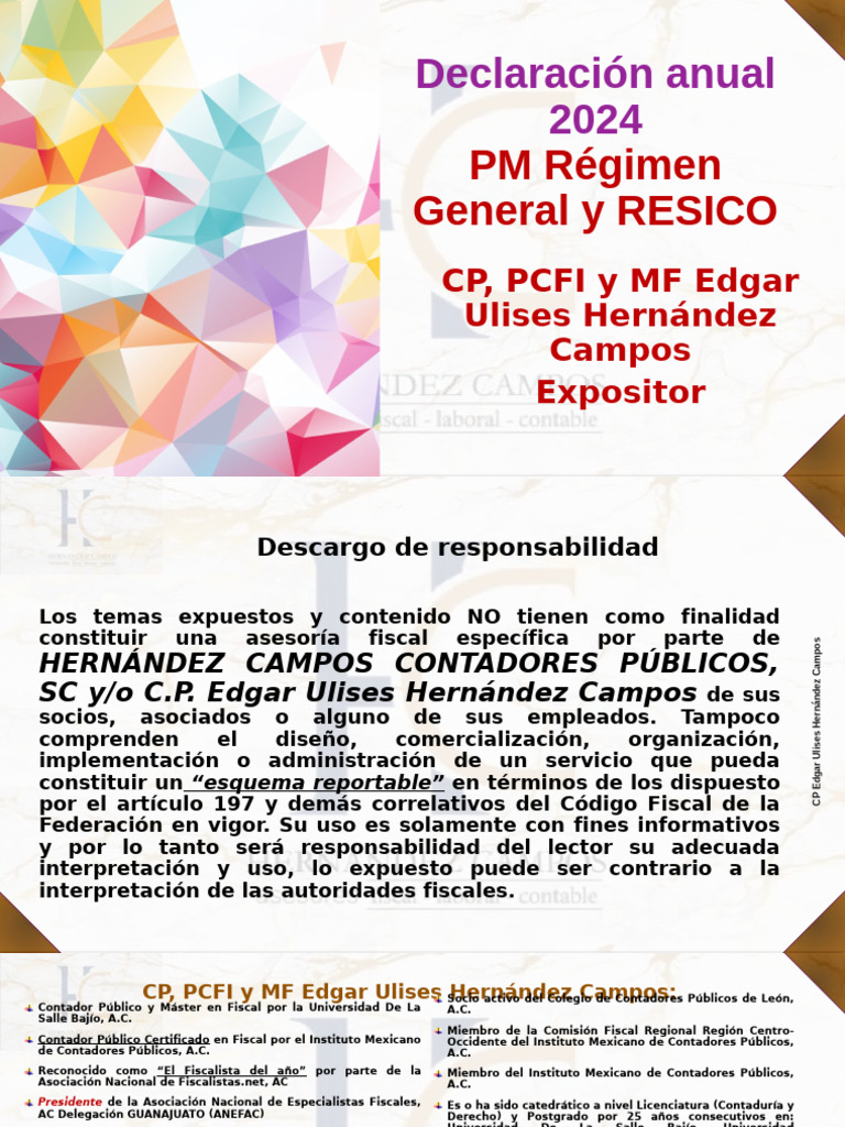 Declaración Anual PM 2024 EUHC | PDF | Impuesto sobre la renta | Impuestos