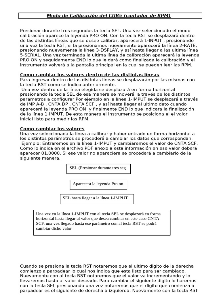 Modo de Calibración Del CUB5 | PDF