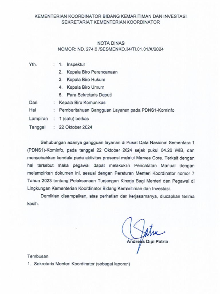 Surat Dispensasi PDN 22okt24 1 | PDF