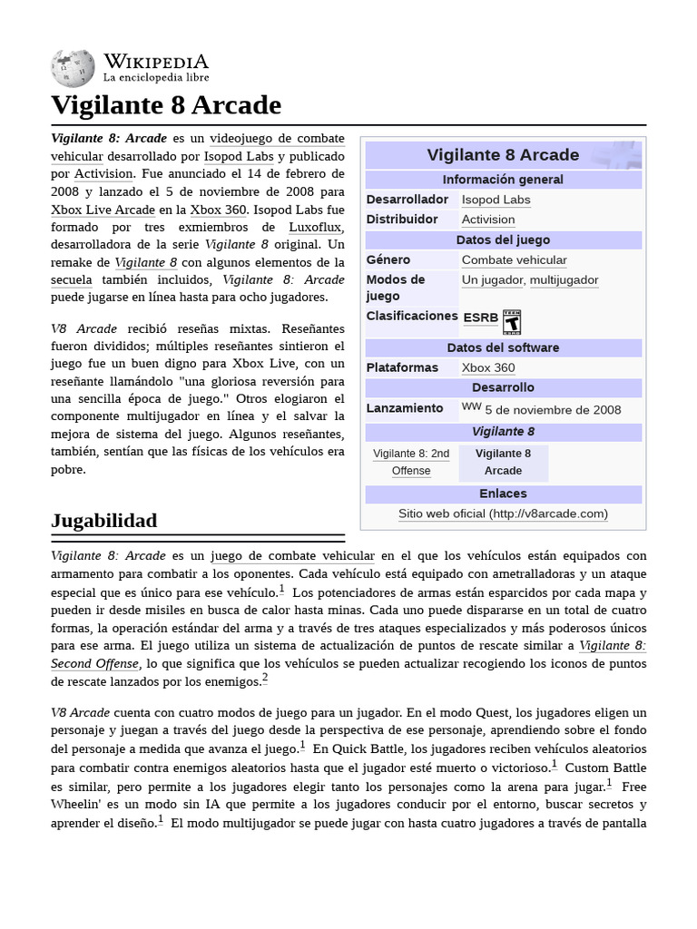 Vigilante 8: Arcade y sus personajes | PDF | Videojuegos | Juego de azar