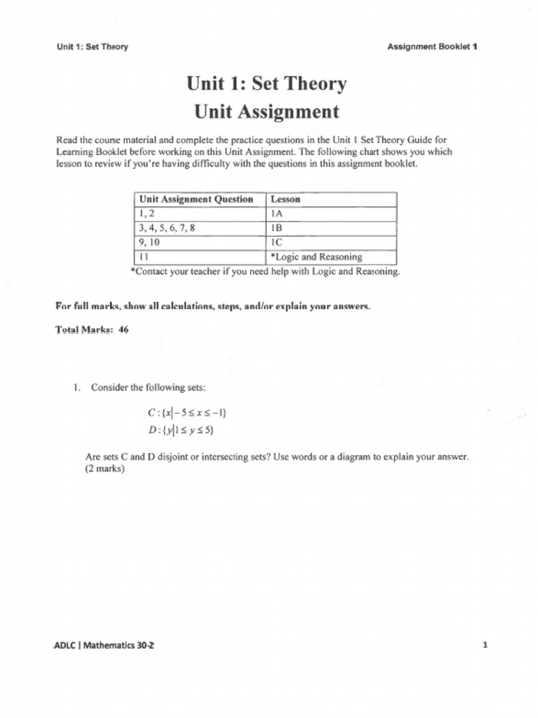 M 30-2 SAO 1 Asg - Set Theory | PDF