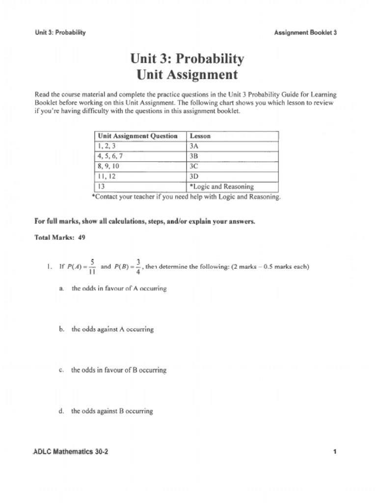M 30-2 SAO Asg 3 Probability | PDF