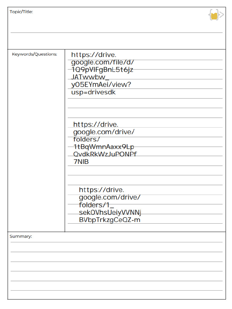 App Brewery Cornell Notes Template | PDF
