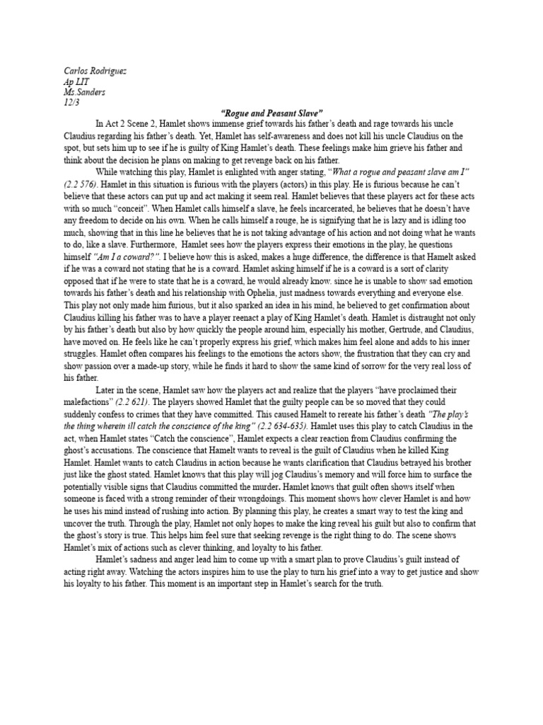 Hamlet's Grief and Clever Revenge Plan | PDF | Hamlet