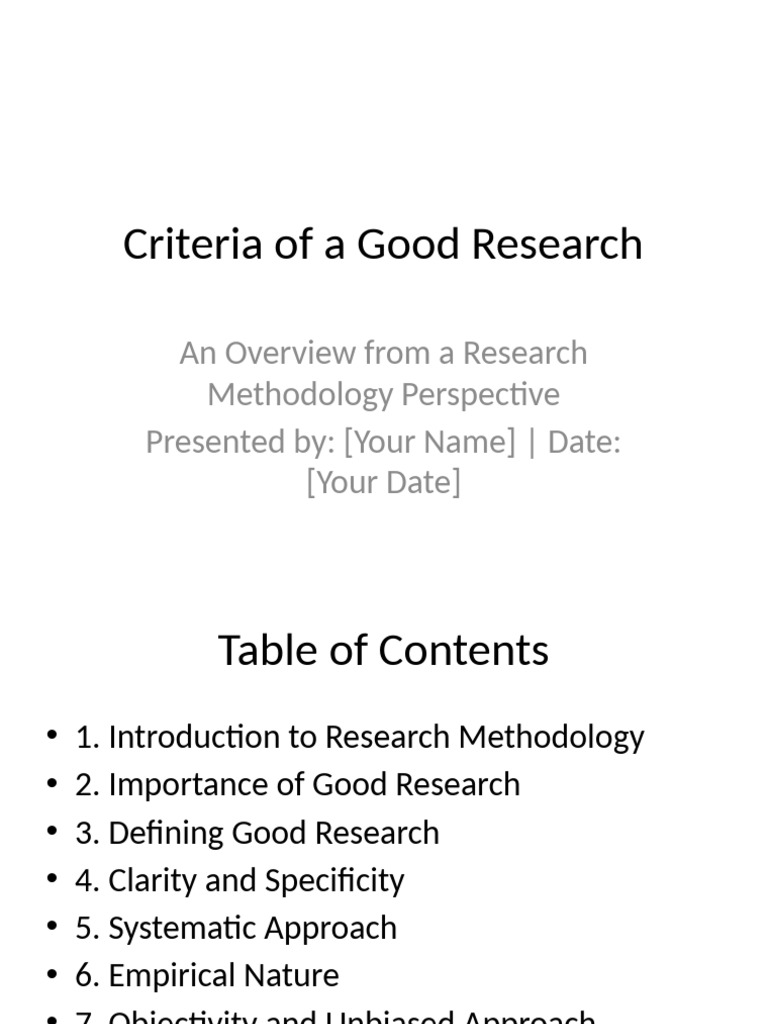 Criteria for Effective Research Methodology | PDF | Methodology ...
