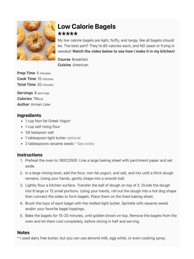 Low Calorie Bagels - The Big Man's World ® | PDF