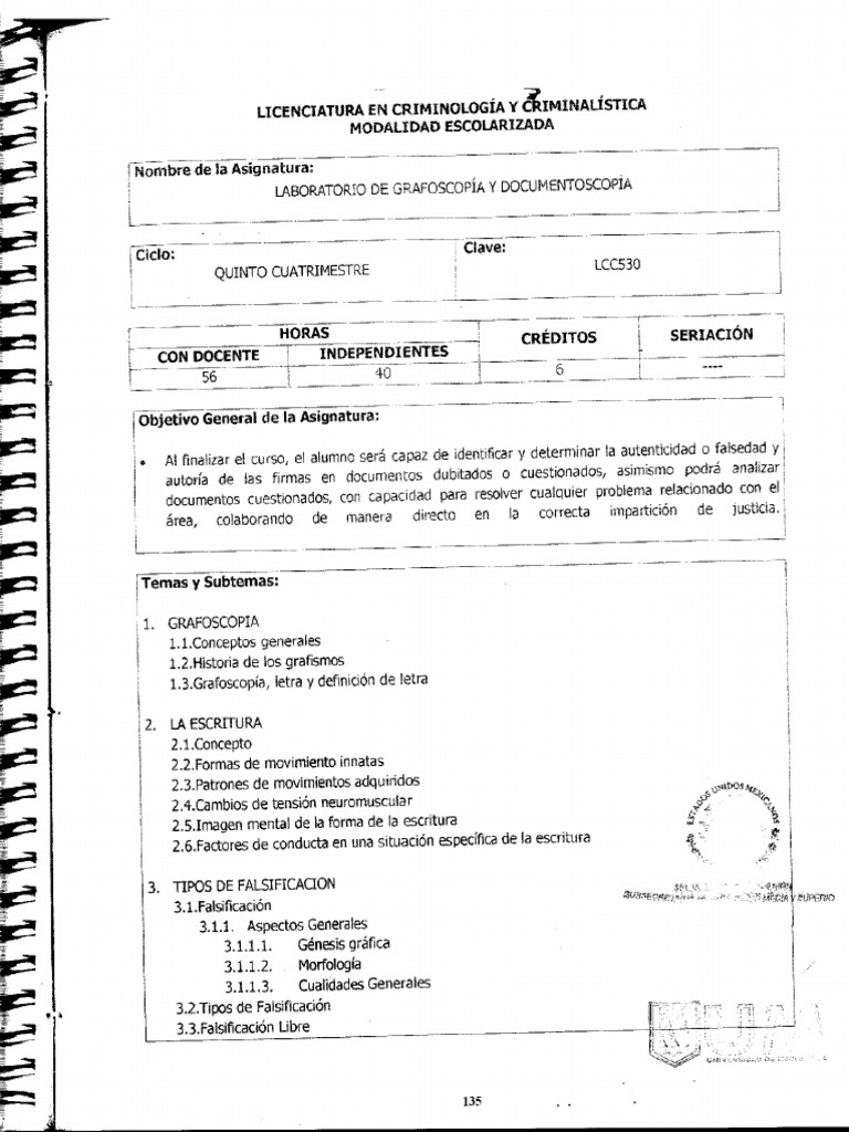 Laboratorio de Grafoscopia y Documentoscopia | PDF