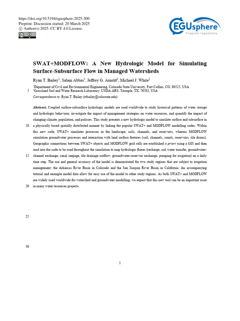 SWAT+MODFLOW Hydrologic Model Overview | PDF | Groundwater | Aquifer