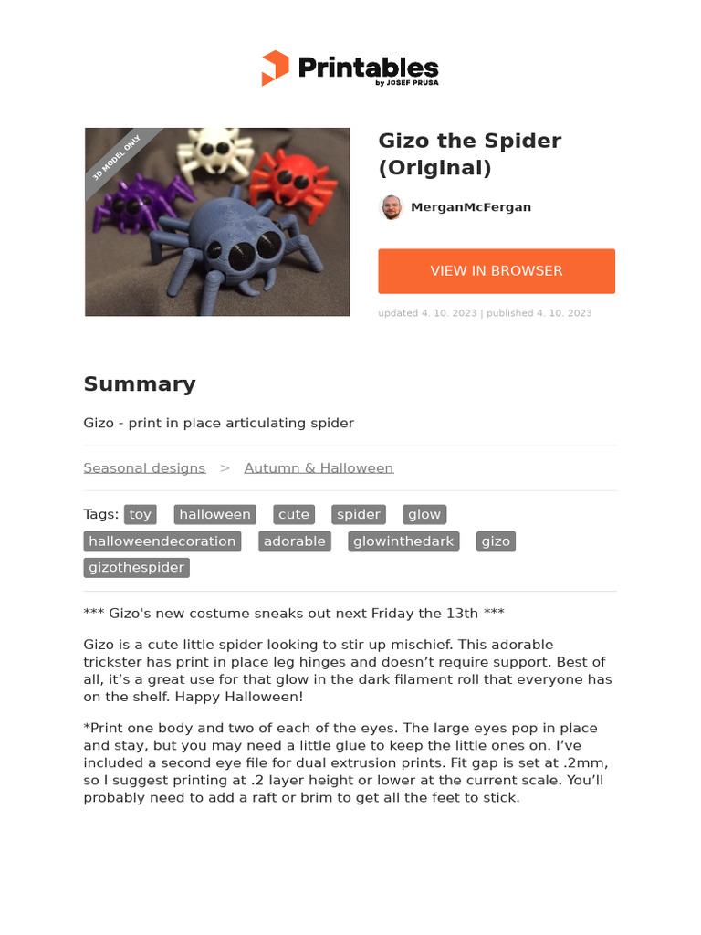 Gizo The Spider Original | PDF