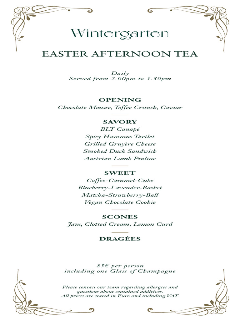 Easter Afternoon Tea Experience | PDF