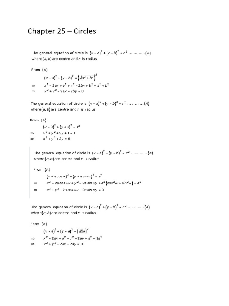 Class 25 - Circles | PDF