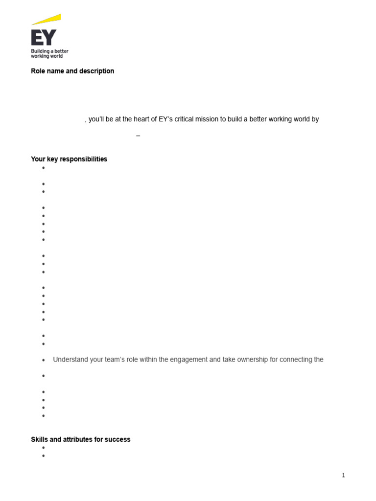 Staff Role Overview at EY | PDF | Leadership | Cognition