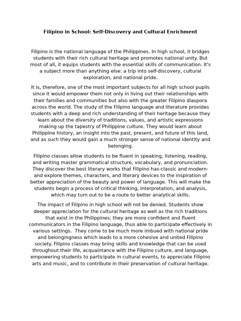 Filipino Language: Culture and Identity | PDF | Philippines | Communication