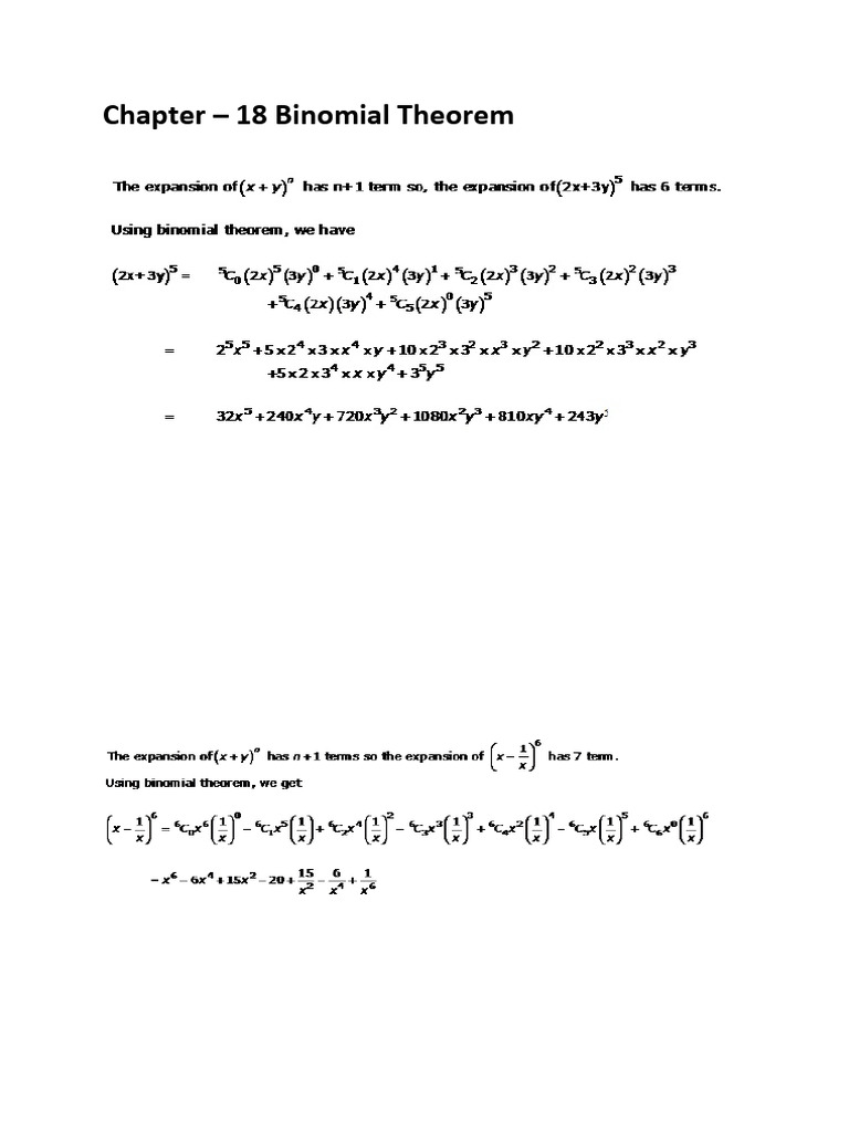 XXXXXX - Binomial Theorem | PDF