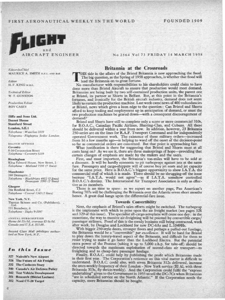 Flight History: The Britannia's Future | PDF | Aviation | Civil Aviation